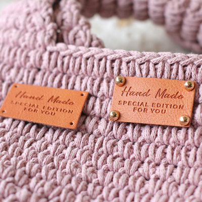 支持定做真皮标志handmade