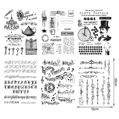 复古背景 透明印章 scrapbook 相册卡片手帐橡皮章成品章图章