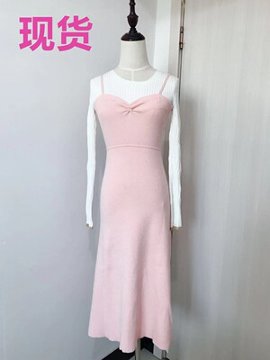 女冬安哥拉绒中长裙子