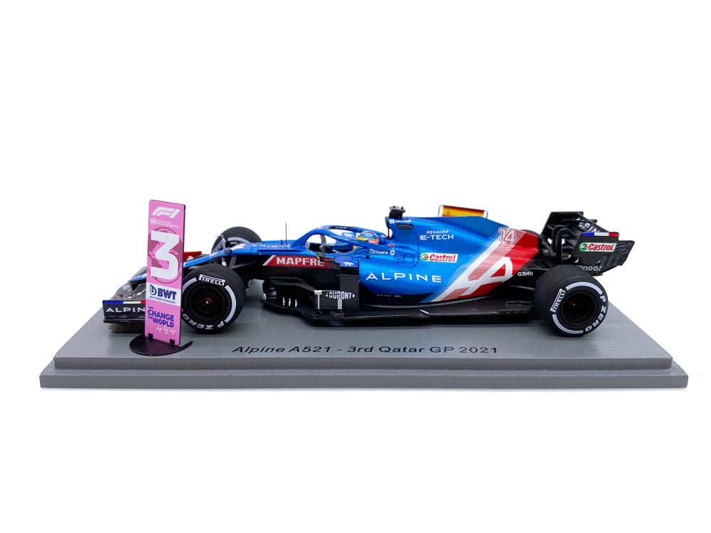 F1赛车模型摆件1:43 Spark Alpine阿隆索2021年A521卡塔尔_虎窝淘