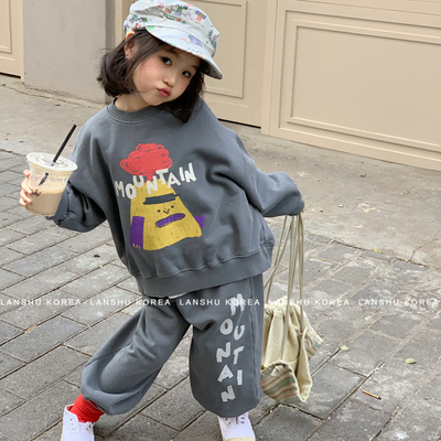 现货【Navi】懒鼠韩国童装26春款中大童彩色印花收口舒适度休闲裤