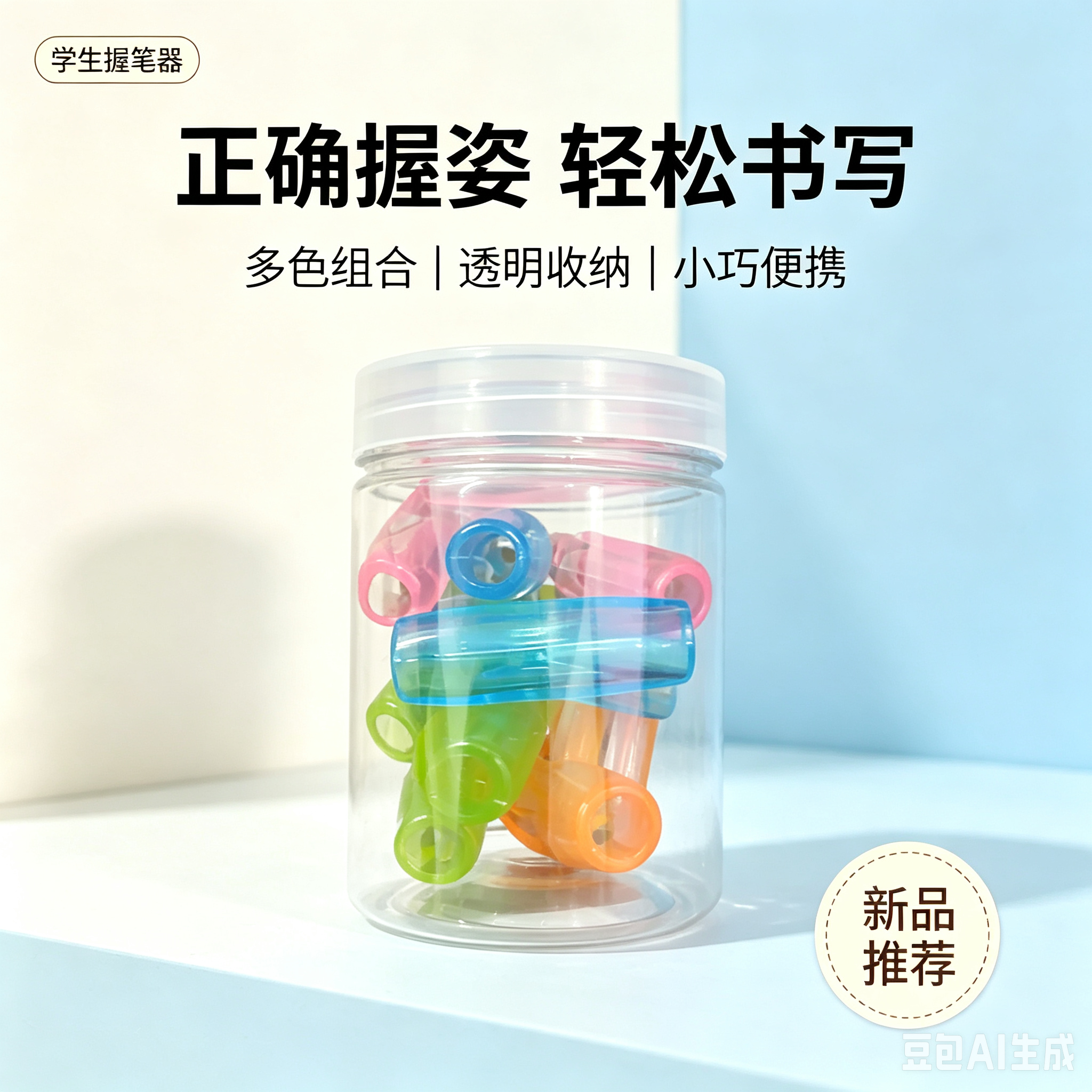透明握笔器便携式书法练字文具用品防滑舒适握笔训练器