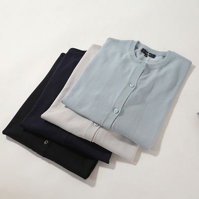 晓外贸 不过时的基本款 温婉淑女 细腻舒适百搭针织开衫女~A4729