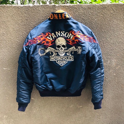 G02机能vanson火焰骷髅飞行服夹克 重工刺绣户外杜邦新雪丽3M棉服