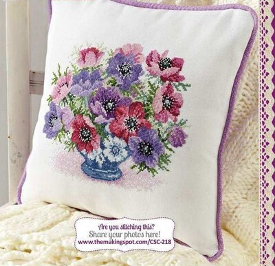 幻彩法国套件花瓶抱枕十字绣