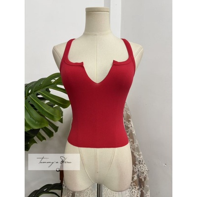 塔米家 W-F百搭V领贴身吊带背心上衣 A6-3