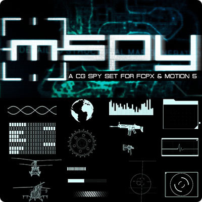 Final Cut Pro X 高科技数据元素插件包 mSPY FCPX插件