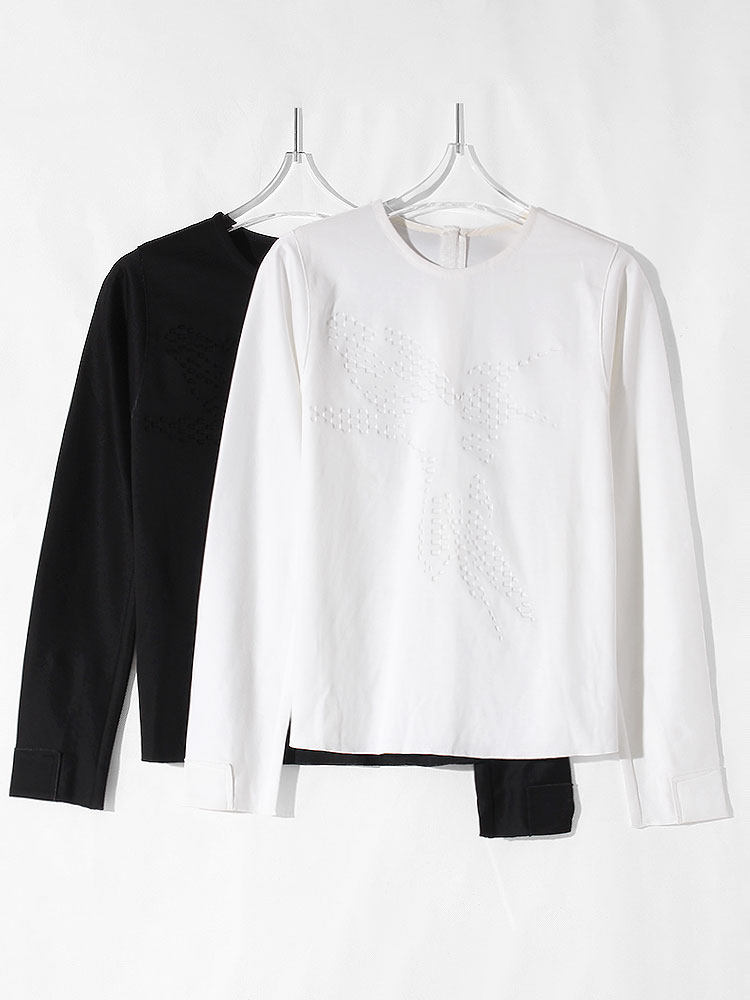 江系列品牌撤柜2022春秋装新款简约百搭圆领套头全棉上衣女M0860_虎窝淘