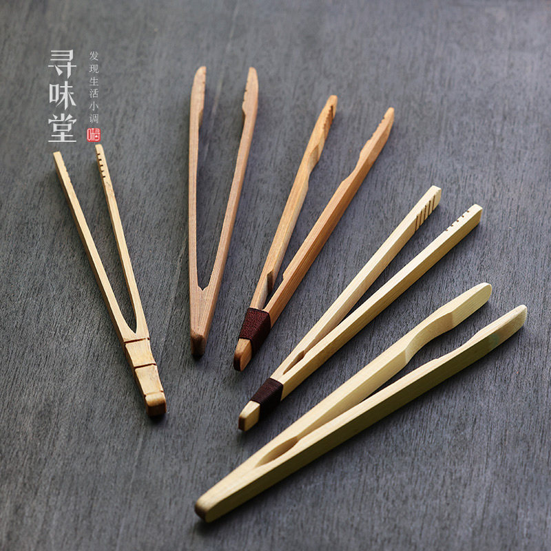 竹制茶夹绑线直夹|功夫茶杯夹子镊子防烫杯夹功夫茶具茶道配件