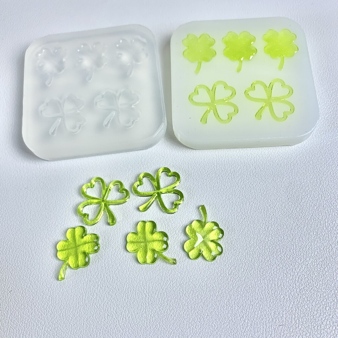 DIY手工四叶草模具树脂uv水晶滴胶钥匙扣迷你挂件硅胶模具
