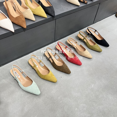 FQ3 实拍happyfeeling尖头一字带后空凉鞋外穿时尚气质细跟凉拖女