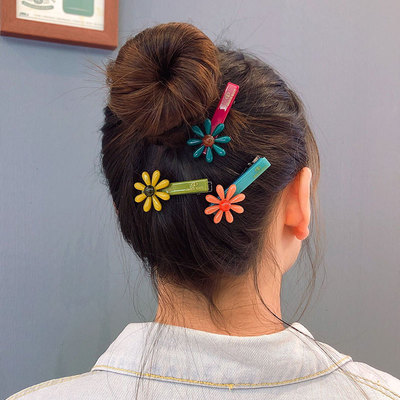 纯色饰品小花鸭嘴夹日韩系