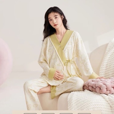 韩米优贝纯棉哺乳月子服套装秋款