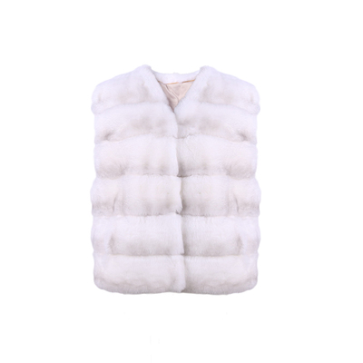 白色冰淇淋獭兔毛马甲