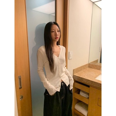 九1217韩国东大门针织衫区FORMAL-8727951春季知性通勤精致纯色