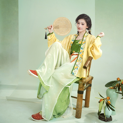 瞳莞原创金夏重工枇杷刺绣对襟窄袖短衫/长衫/吊带/宋裤百搭显瘦