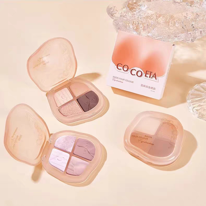 伊诗婷可依塔COCOETA霓眸四色眼影大地奶茶日常淡妆彩妆盘哑光
