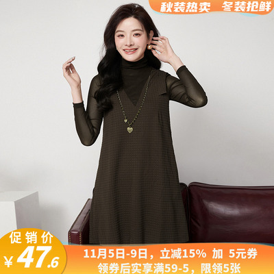 深圳南油NY0A0360宽松显瘦长袖短裙连衣裙女4.11春