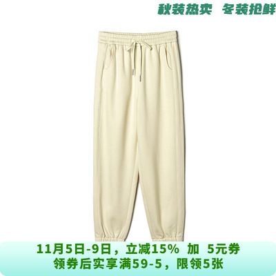 LD0P0160运动风九分裤高腰加绒裤子休闲裤女10.7冬