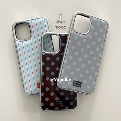 日韩ins小众波点电镀滴胶适用iPhone15promax苹果16pro手机壳13防摔141211全包17promax新款17pro高级感15pro