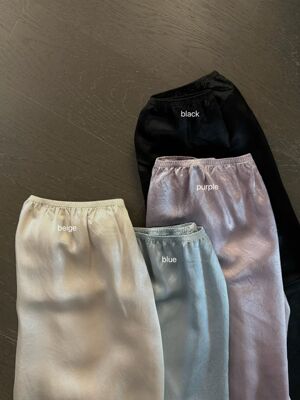 100三醋酸 松紧高腰丝滑后开叉中长醋酸半身裙2025夏季极简直筒裙