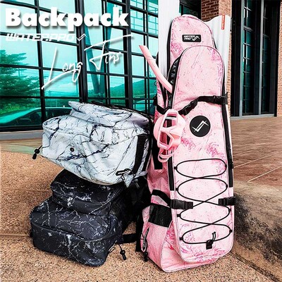 WATERPRO自由潜装备长脚蹼收纳背包潜水浮潜渔猎双肩防水袋旅行包