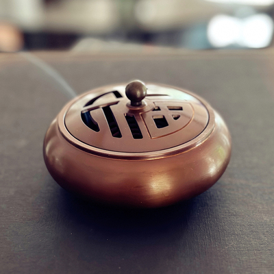 香森香器福寿香炉养生茶道香道器具香承盘香熏香炉铜制古风设计