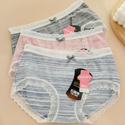 彩田女内裤莫代尔纹理三角内裤