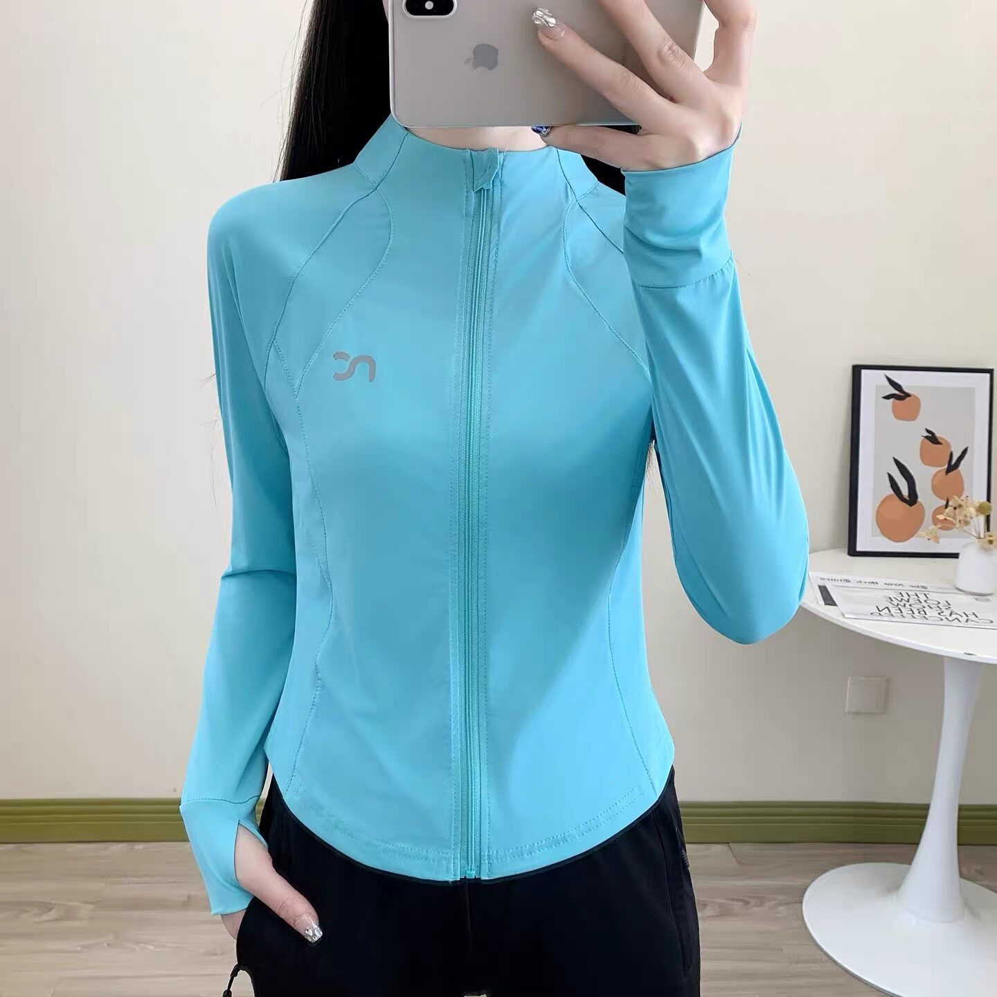 户外防晒衣女立领修身薄款速干衣透气外套运动健身跑步瑜伽服上衣