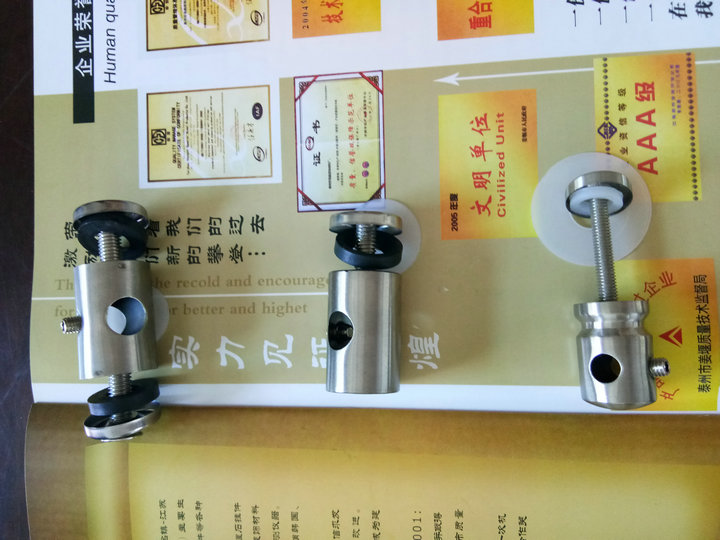 不锈钢玻璃扣楼梯扶手栏杆护栏配件玻璃钉连接钢丝套拉丝套底座