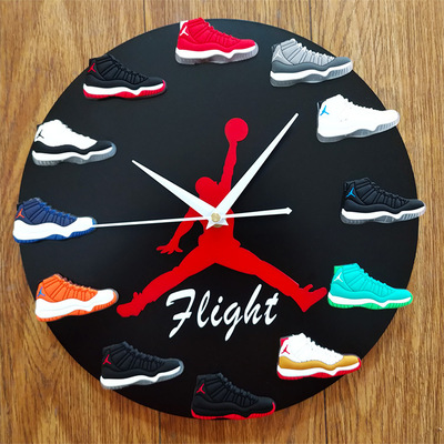 【工厂直销】air jordan 乔丹11代 蓝球鞋aj时钟家居装饰礼品挂钟