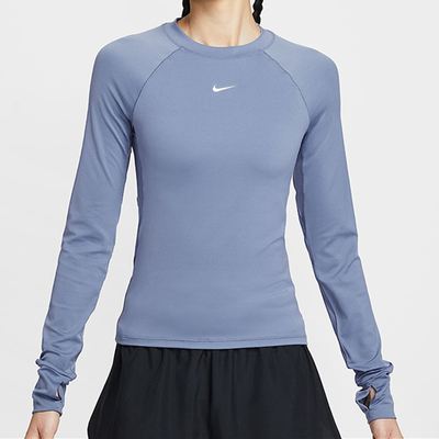 NIKE耐克女装打底衫秋冬白色修身跑步训练速干长袖T恤FV7846