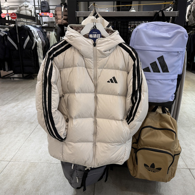 adidas阿迪达斯冬季新款运动休闲羽绒服双面穿连帽保暖外套KC2492
