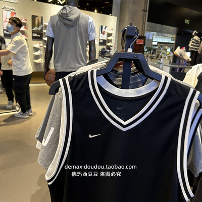 Nike/耐克 正品男子宽松篮球训练速干透气简约无袖背心T恤 FQ3708