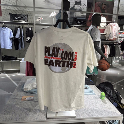 NIKE耐克情侣款春夏新款纯棉印花圆领透气短袖运动T恤 FB9812-133