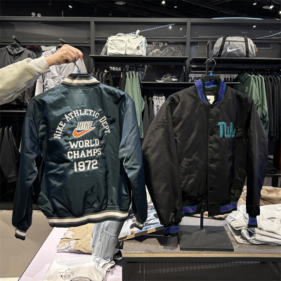 专柜正品Nike耐克男新款宽松缎面夹克棉服棒球服外套保暖 FQ7970