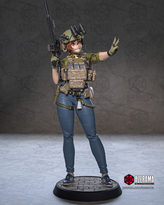 《GATE 》栗林志乃(双体含支撑) Azerama版 已分件 3D模型Stl文件