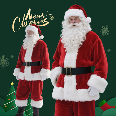 圣诞老人服装成人衣服cos服老爷爷服饰装扮套装老公公男大码高端