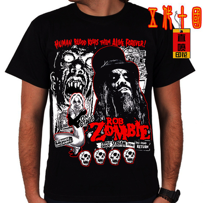 摇滚纯棉t恤乐队欧美圆领大码