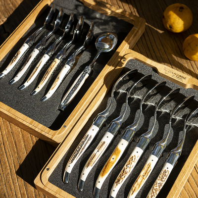 拉吉奥乐欧洲鹿角手柄汤勺西餐勺