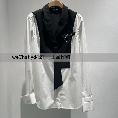 ME FOREVER/真我永恒假两件衬衫女长袖内搭打底衫2414B42195吊999