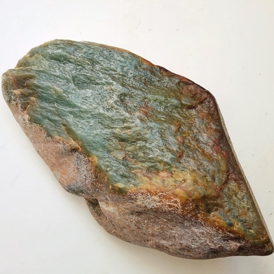 H716天然和田玉析木绿原石黄绿色3.82斤高货精品观赏石牌子珠子料