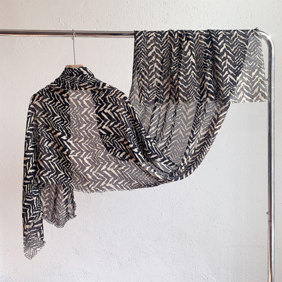 欧单黑咖色大围巾软糯粘胶人棉长方形丝巾慵风随性空调房披肩894