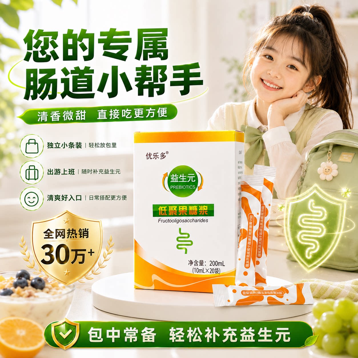嗯嗯畅益生元噗噗糖肠道益生菌食品便乳果寡糖低聚果糖膳食纤维秘