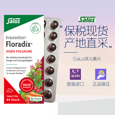 德国铁元Floradix便携片剂孕妇哺乳期成人补铁英国版红铁28年9月