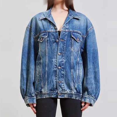 国内现货 R13 oversized 蓝色显瘦廓形宽松长袖牛仔夹克外套女潮