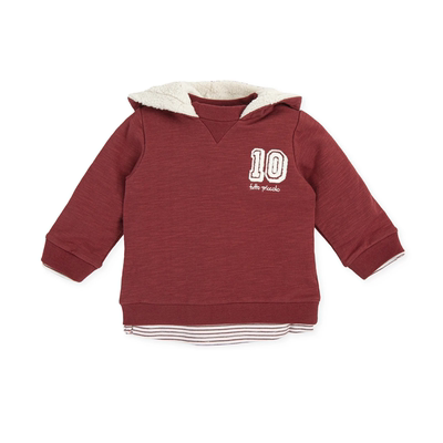 西班牙男童秋冬绣花套头连帽卫衣