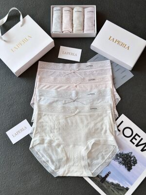 LAP贵妇新款莱赛尔蕾丝边中腰内裤 舒适透气莫代尔底裆三角女内裤