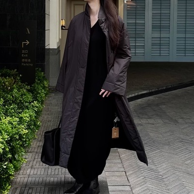【TTDP】天天家甄选系列廓形立领长款风衣棉服立体茧型外套08116