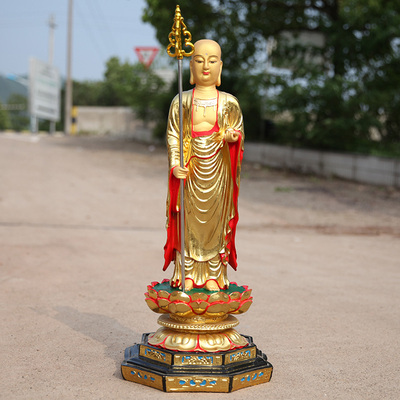 树脂地藏王菩萨带背光佛像